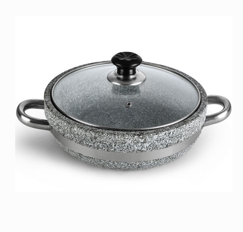 Natural Stone Pot with Stainless Steel Handles And Glass Lid - Buy ...